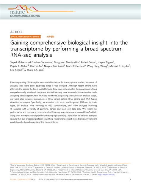 Pdf Gaining Comprehensive Biological Insight Into The Transcriptome By Performing A Broad