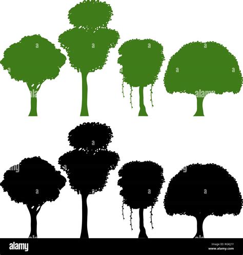Set Of Silhouette Tree Illustration Stock Vector Image And Art Alamy
