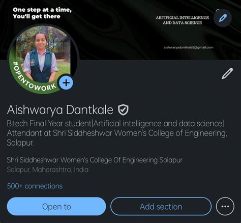 Aishwarya Dantkale On Linkedin Linkedinverified Professionalgrowth