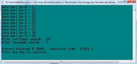 Array 1 Dimensi C Disertai Contoh Tugas Dan Jawaban Teachmesoft