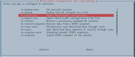 how to backup and restore a nextcloudpi instance using ncp config