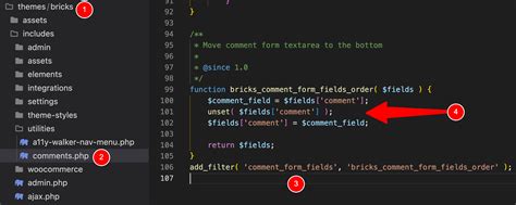 Remove Website And Name Fields From Comment Form In Bricks Builder