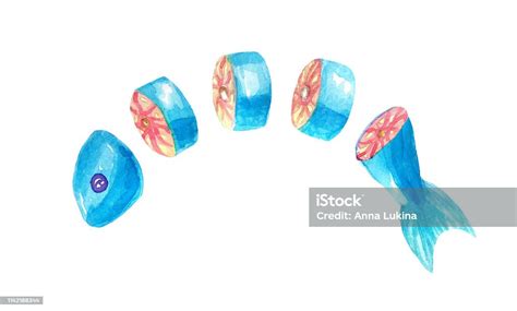 조각으로 잘라 수채화 신선한 전체 물고기 표지판 아이콘 메뉴 명함 신선 하 고 건강에 유익한 음식의 그림에 대 한 격리에 흰색 배경에 복사 공간 반원 거짓말 건강한 생활