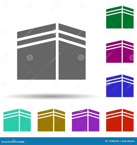 kaaba in multi color style icon simple glyph flat vector of world