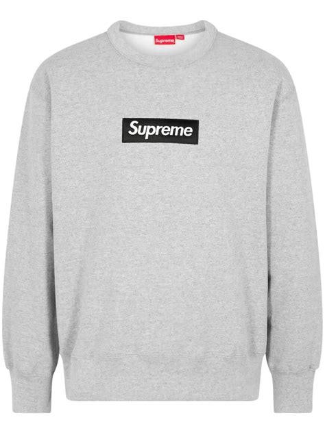 Supreme Box Logo Crewneck Sweatshirt Grey Farfetch