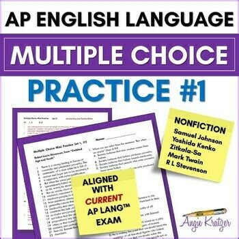 AP English Language Multiple Choice Mini Practice Set 1 AP Lang Test Exam
