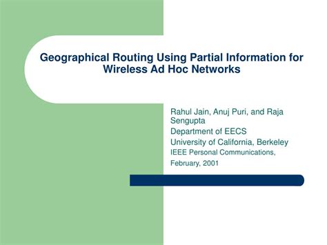 Ppt Geographical Routing Using Partial Information For Wireless Ad