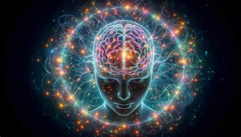 Colorful Representation Of Brain With Energy Swirls Stock Illustration Illustration Of