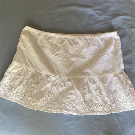 Vintage White Eyelet Roxy Skirt Womens Xs But Depop