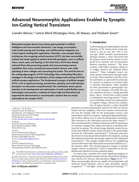 Pdf Advanced Neuromorphic Applications Enabled By Synaptic Ion‐gating Vertical Transistors