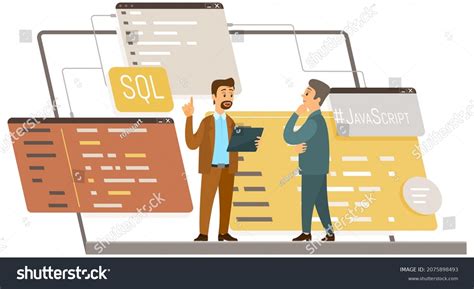 Programmer Engineering Coding Coder Programmers Working Stock Vector Royalty Free 2075898493