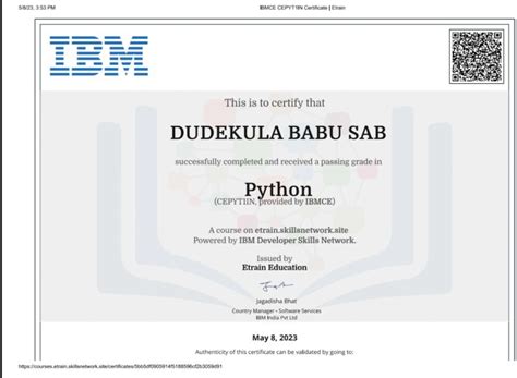 Babu Sab On Linkedin Python Programming Ibm Certificate Learning Growth Careerdevelopment
