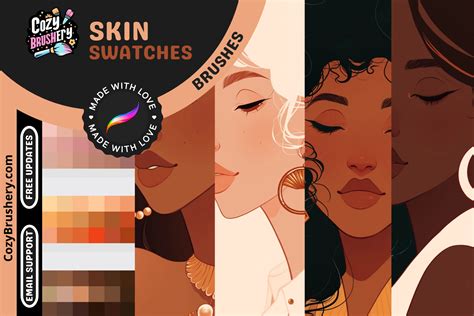 Procreate Skin Tone Swatches Palette A Brush Add On By Cozy Brushery
