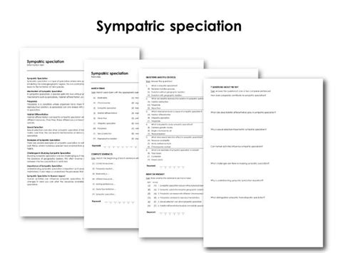 Sympatric Speciation Teaching Resources