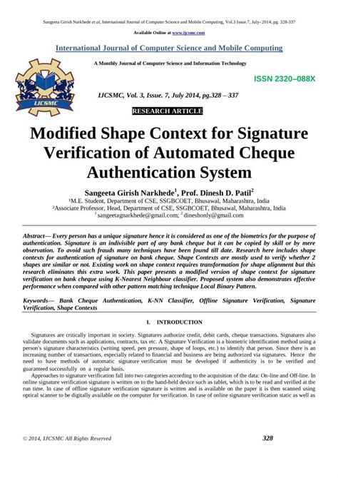 Pdf Modified Shape Context For Signature Verification Of Automated Pdf Modified Shape Context For Signature Verification Of Automated