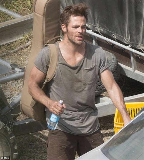 Chris Pine Goes Topless On Set Of New Film Z For Zachariah Daily Mail Online
