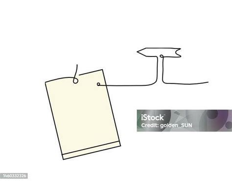 종이 클립과 방향이 배경으로 흰색에 선 그리기로 있는 추상 컬러 용지 개념에 대한 스톡 벡터 아트 및 기타 이미지 개념 계획 단일 객체 Istock