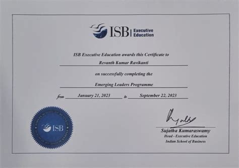 revanth kumar r on linkedin leadershipjourney isbalumni emergingleadershipprogramme