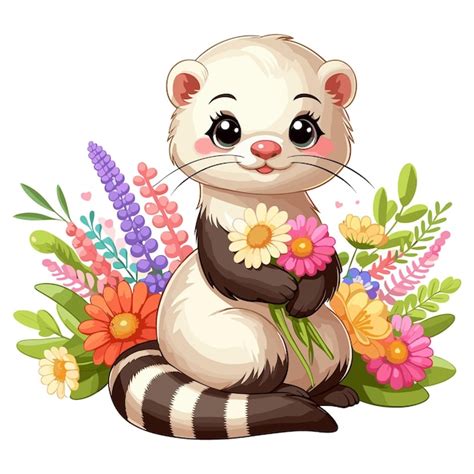 Иллюстрация мультфильма Милый ферет вектор Премиум Ai сгенерированный вектор