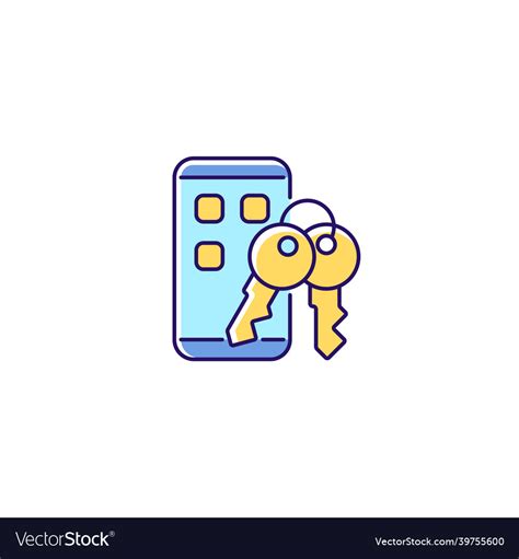 Password Management App Rgb Color Icon Royalty Free Vector