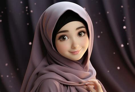 Premium Ai Image Super Cute Girl Wearing Hijab