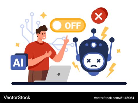Stop Ai Protest Against Risk Using Artificial Vector Image