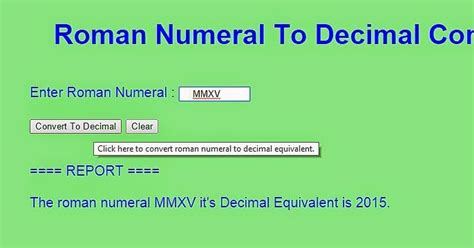 Free Programming Source Codes And Computer Programming Tutorials Romal Numeral To Decimal