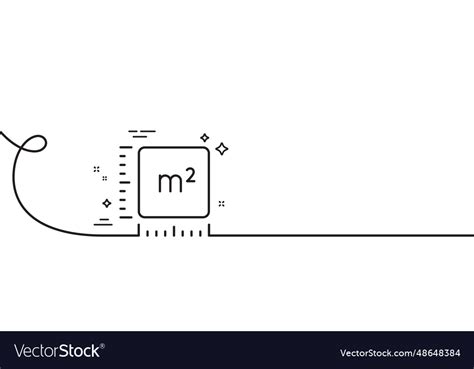 Square Meter Line Icon Room Area Dimension Sign Vector Image