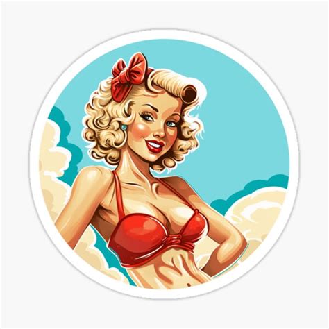 Beach Body Pin Up Blonde Girl Sticker For Sale By Sinmagellan Redbubble