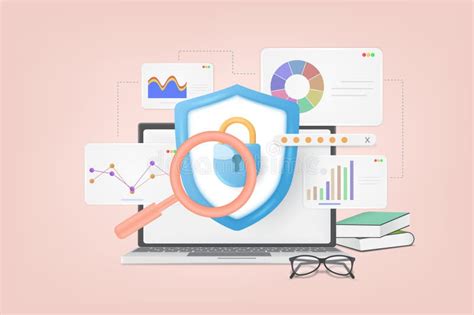 Concept Of Data Security Access Shield On Laptop Screen Protect Sensitive Data Internet