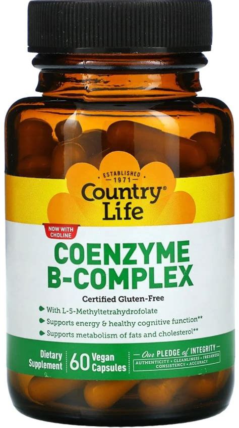 Country Life, Coenzyme B-complex, Коэнзим Б-комплекс, 60 капсул ...