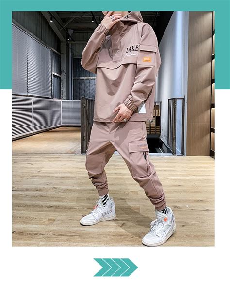 Мужской осенний костюм для отдыха стиль популярный бренд комплект из двух предметов мужской