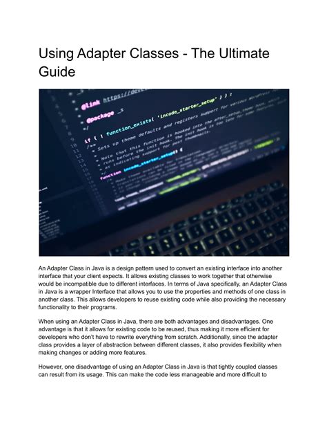 Ppt Using Adapter Classes The Ultimate Guide Powerpoint