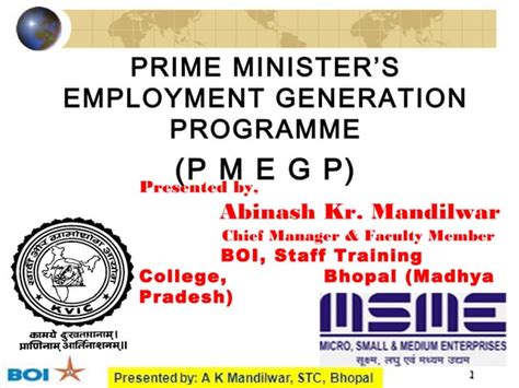 Prime Ministers Employment Generation Programme Pmegp For Financ