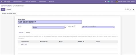 How To Create And Configure Server Actions In The Odoo 15