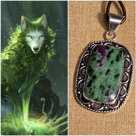 Female Earth Elemental Wolf Spirit Companion Haunted Necklace