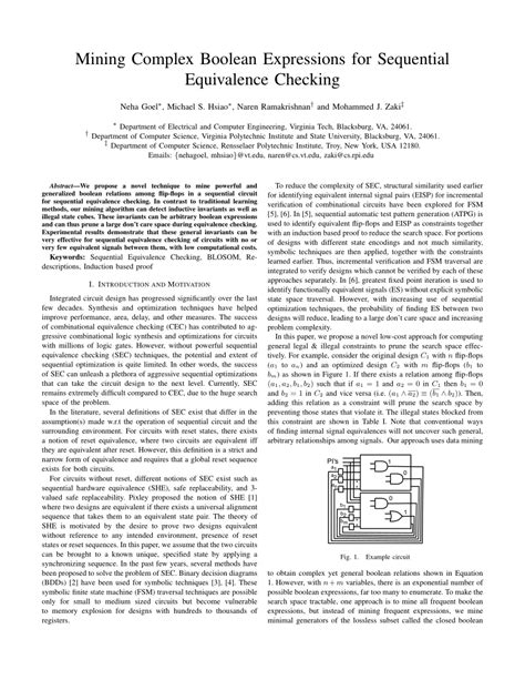 Pdf Mining Complex Boolean Expressions For Sequential Equivalence Checking