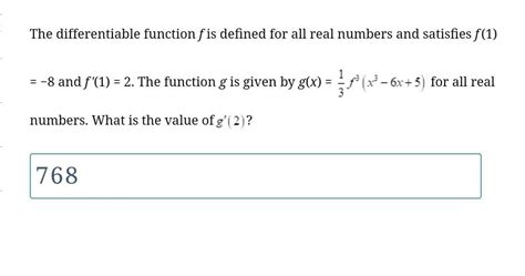 the differentiable function f is defined for all real numbers and satisfi