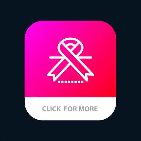 Cancer Oncology Ribbon Medical Mobile App Button Android And Ios Line Version 17965370 Vector