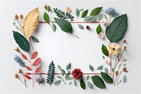 Premium Ai Image Floral Frame Ai Generative