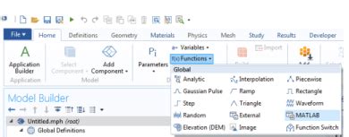 Defining A MATLAB Function In The COMSOL Model