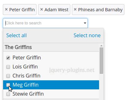 Searchable Option List Jquery Plugins