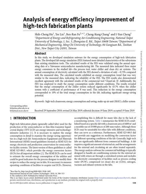 Analysis Of Energy Efficiency Improvement Of High Pdf Efficient Energy Use Energy Conservation