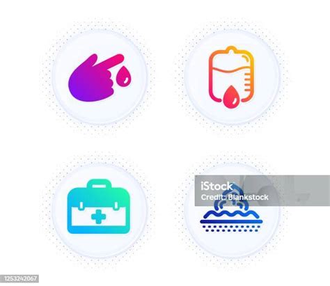 응급 처치 헌혈 및 드롭 카운터 아이콘 세트 스킨 케어 기호 의학 케이스 부상 의료 장비 벡터 건강관리와 의술에 대한 스톡 벡터 아트 및 기타 이미지 Istock