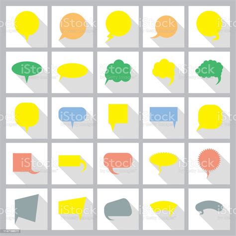 만화 연설 거품의 집합입니다 디자인 요소에 대 한 말풍선입니다 그림자 컬렉션 화려한 평면 스타일 아이콘입니다 벡터 일러스트 곡선에 대한 스톡 벡터 아트 및 기타 이미지
