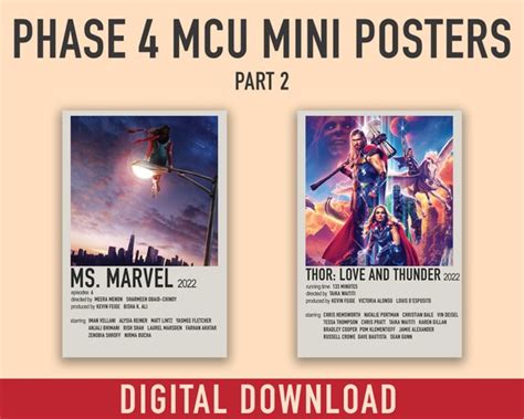 Phase 4 MCU Mini Posters PART 2 Digital Download Etsy UK