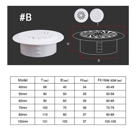 셔터가 있는 에어컨 구멍 및 개구부용 플라스틱 커버 원형 덕트 천장 벽 구멍 환기 40 100mm 1 Pc 가열 냉각 및 통풍구