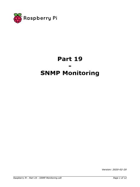 Raspberry Pi Part 19 Snmp Monitoring Pdf I Pv6 Raspberry Pi