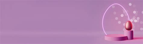 부활절 달걀 연단 보라색 네온 조명 조명 3d 렌더링 현대 창조적 인 최소한의 장면 화장품 제품 배너입니다 부활절 달걀에 대한 스톡 사진 및 기타 이미지 Istock