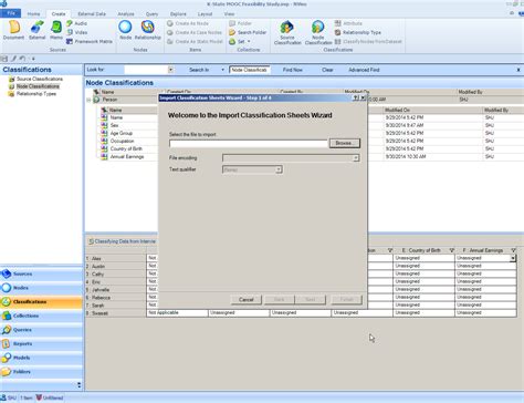 Creating A New Node Or Source Classification Sheet With Ingested Data